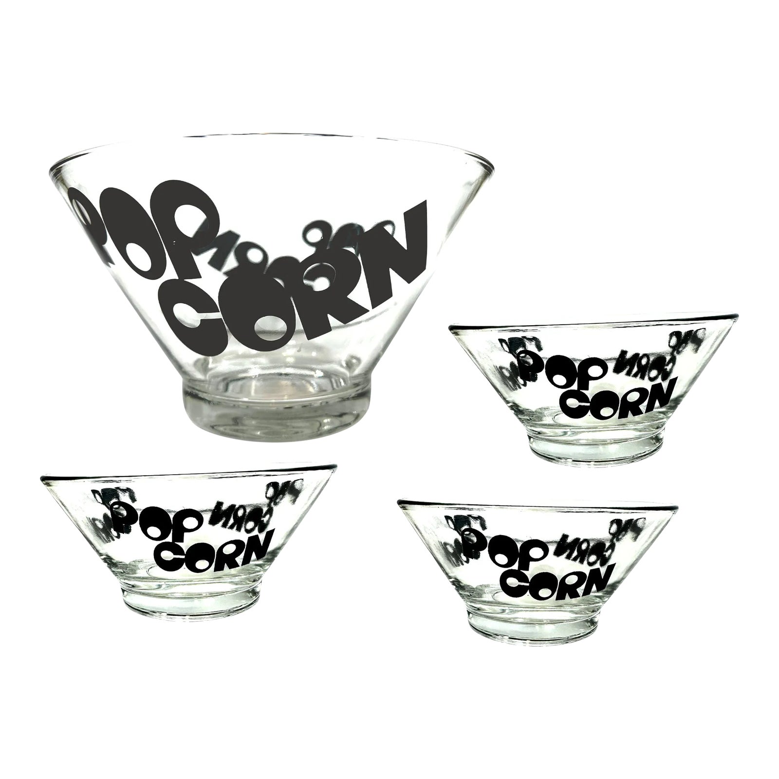 Vintage Retro 1970s Popcorn Glass Bowl - Set of 4 | Chairish