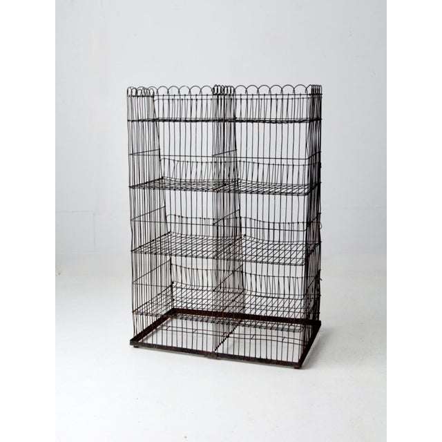 Vintage Black Wire Shelf Rack | Chairish