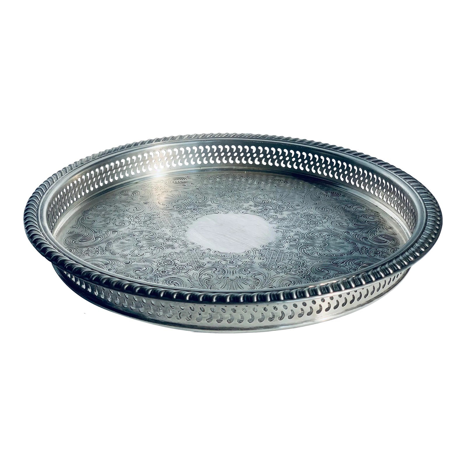 Vintage Wm. Rogers 671 Silverplate Round Reticulated Bar Serving ...