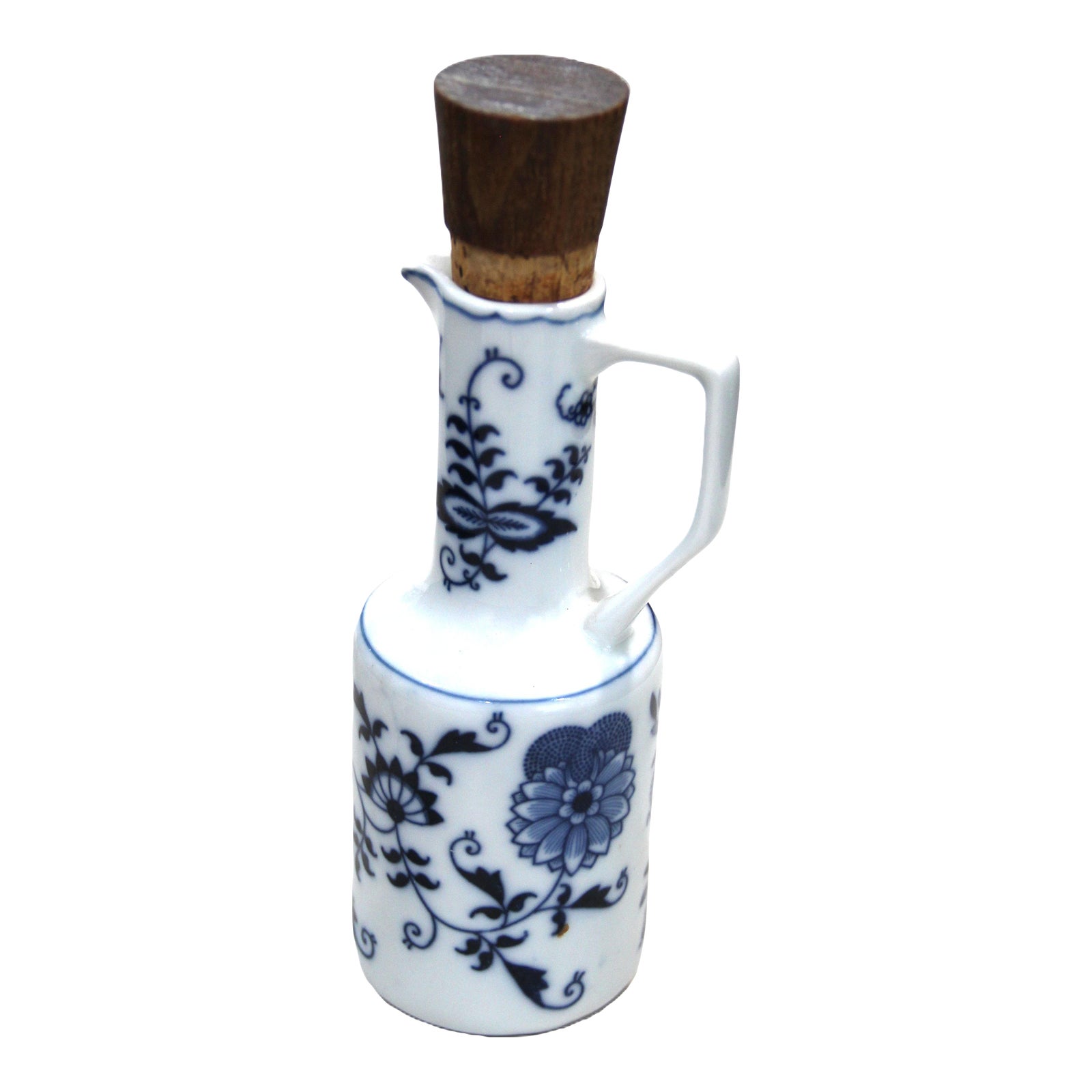 Vintage Blue Danube Porcelain Cruet With Cork Stopper | Chairish