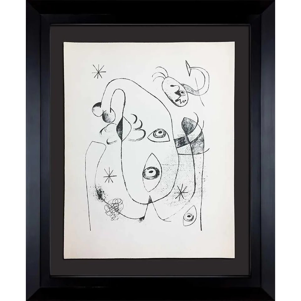 Joan Miro Lithograph 1947 Limited Edition W/Catalog Ref: C13 & Frame ...