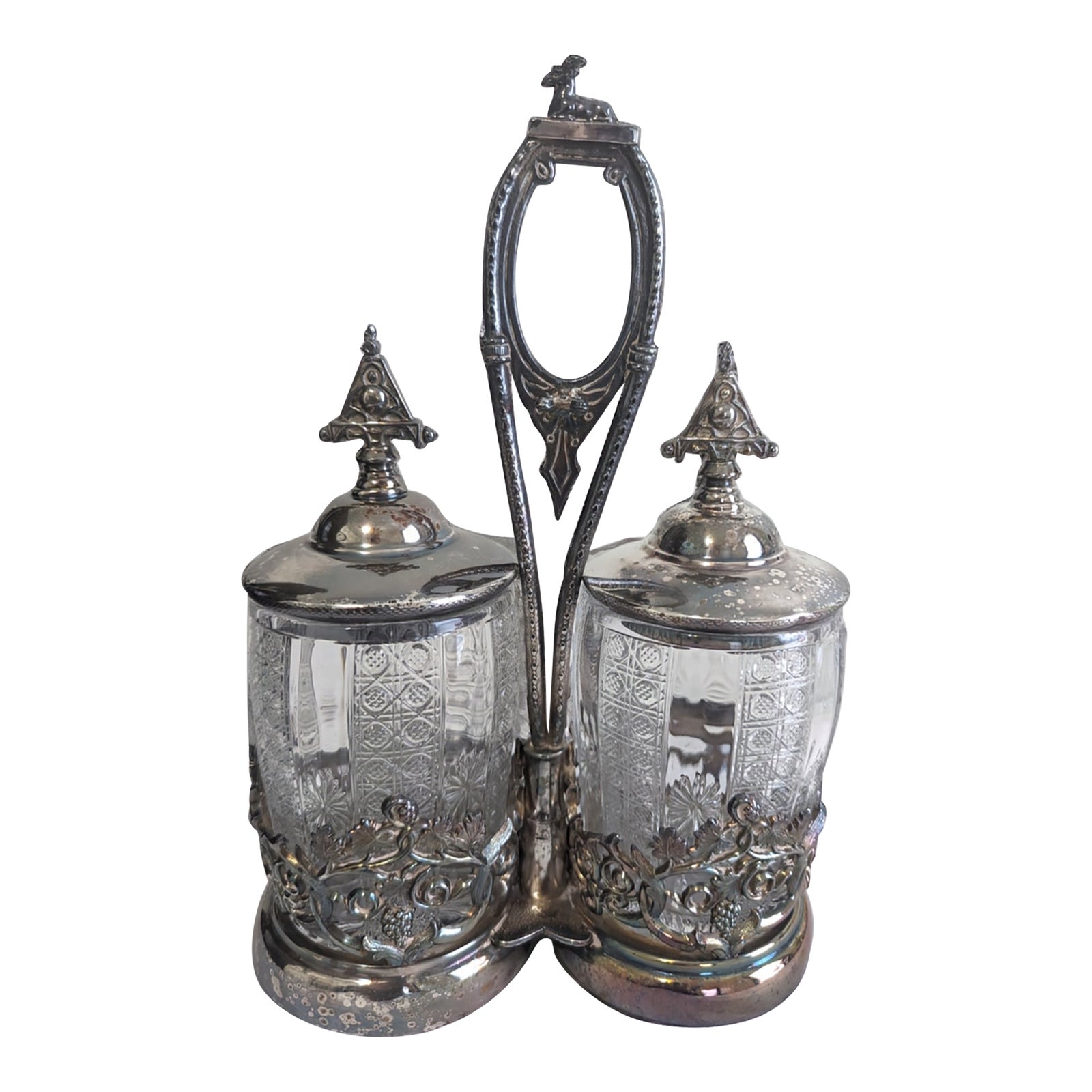 Reproduction 19th Century Antique Victorian Ornate Figural Double ...