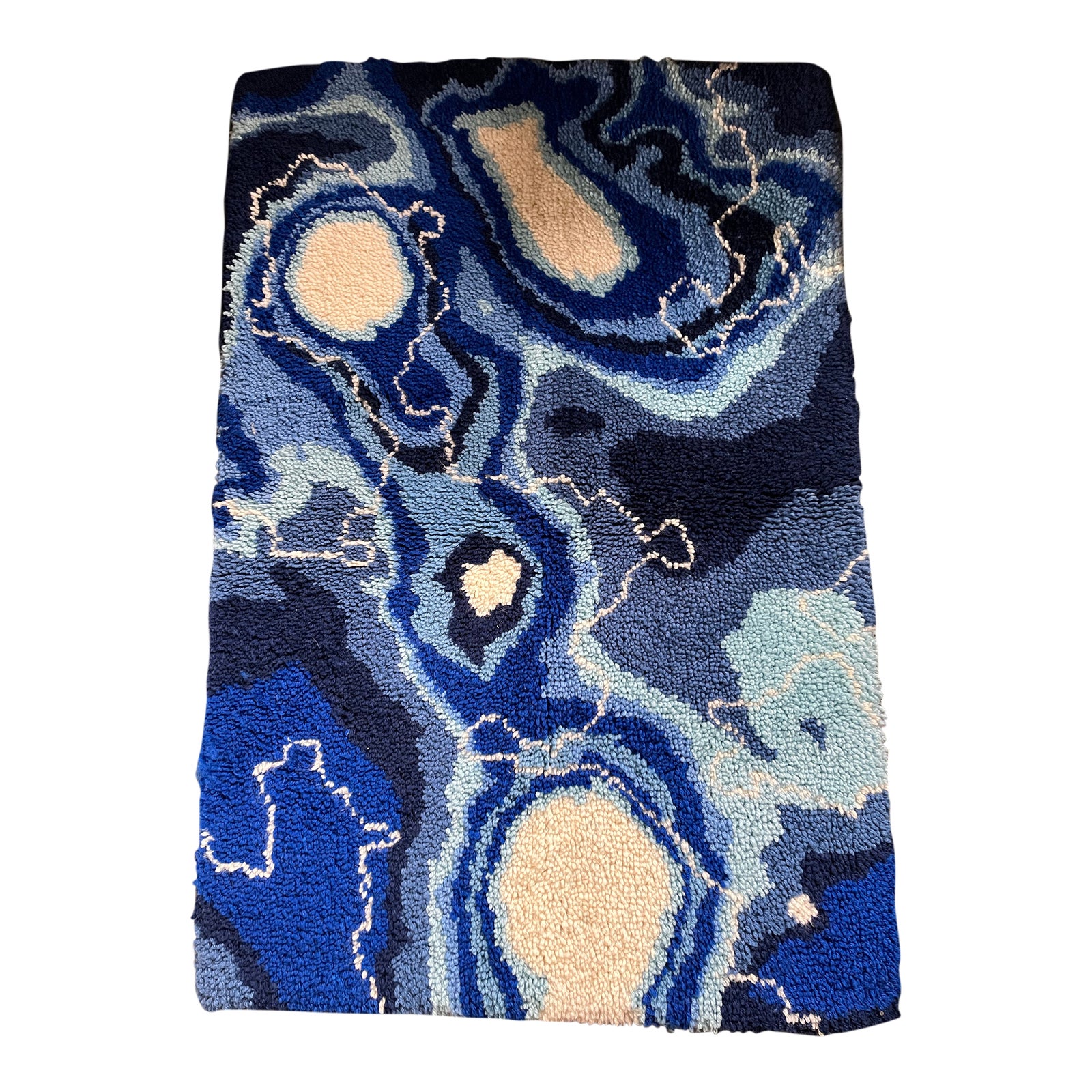 Vintage Mid-Century Modern Large Abstract Latch Hook Wall Hanging Made ...
