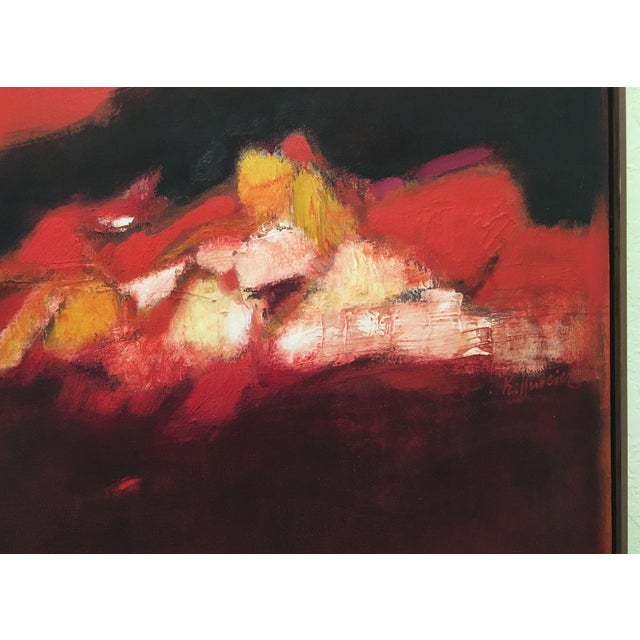 Vintage Mid-Century Richard Billmeier Abstract Oil on Canvas Landscape ...