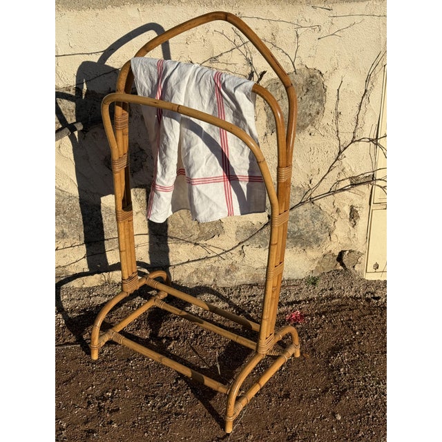 French Rattan Valet Stand, 1960s | Chairish