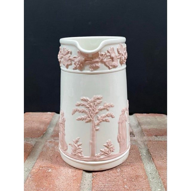 Mid 20th Century Wedgwood England Pink on Cream Queen’s Ware Pitcher ...