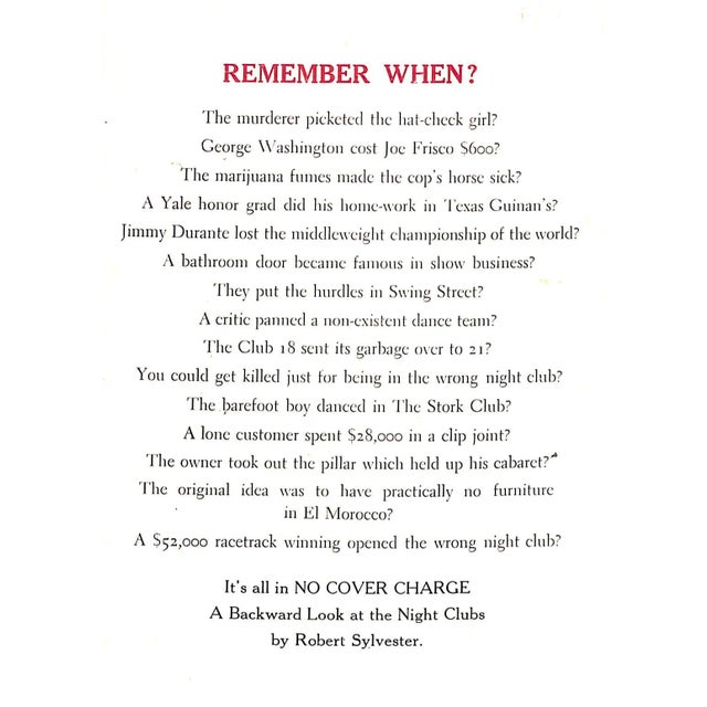 No Cover Charge Book | Chairish