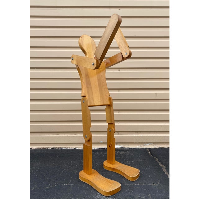 Life Sized Pine Human Form Figure Sculpture | Chairish