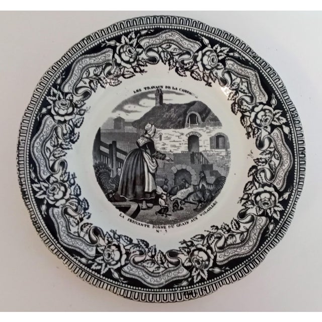 French Plate Called " Talking Plate" 19th Century | Chairish