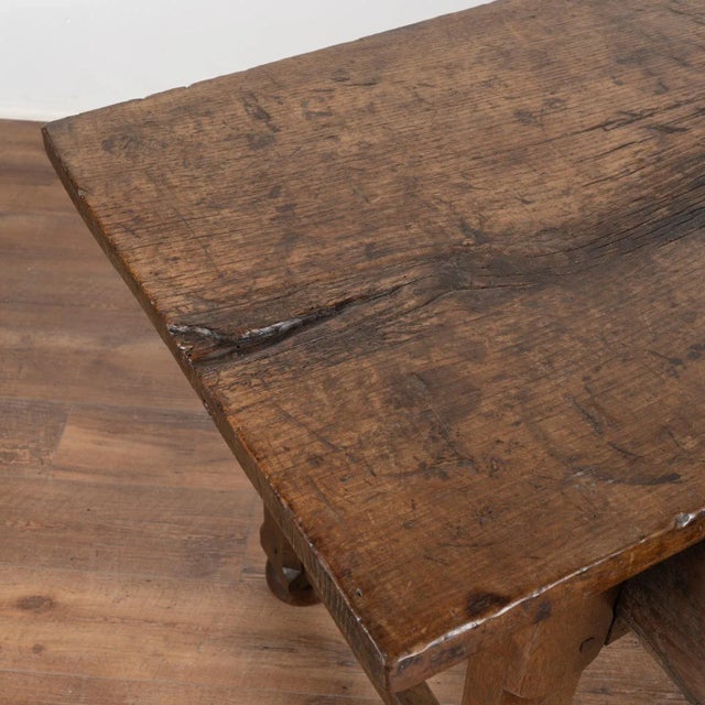 Dark Oak Console Table With Two Drawers, Spain 1800's | Chairish