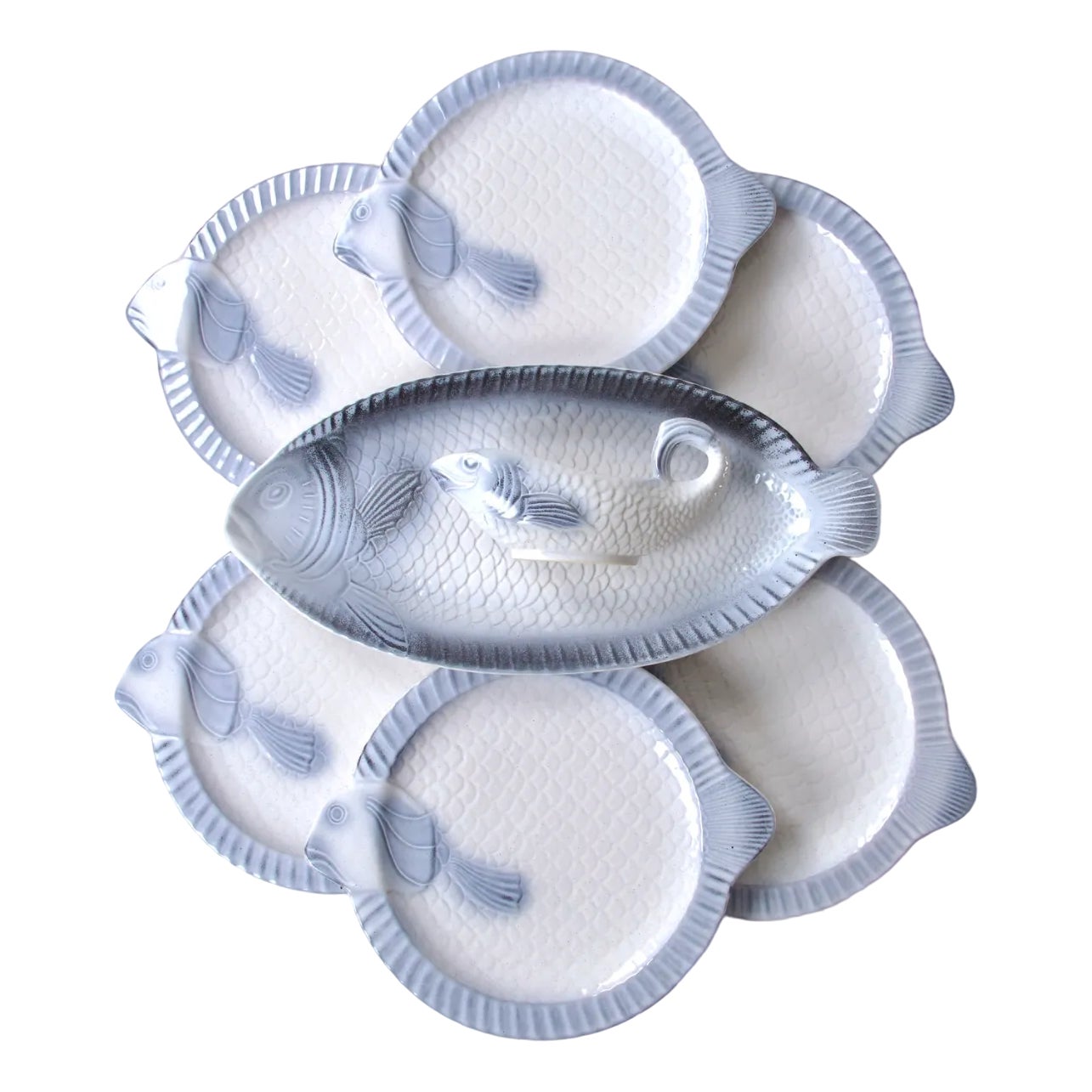 Fish Slip Service from Staffel, West Germany, 1950s, Set of 8 | Chairish