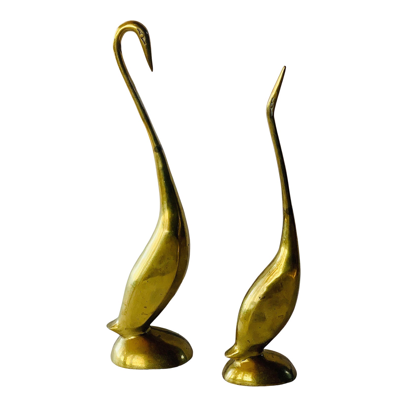 Mid 20th Century Modernist Brass Birds - Pair | Chairish