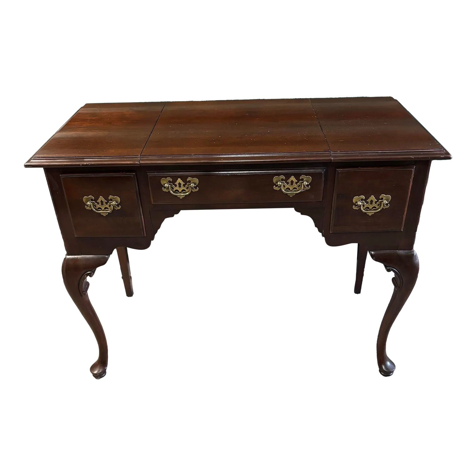 1990s Ethan Allen Georgian Court Queen Anne Vanity Table With Flip Top ...
