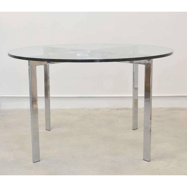 Midcentury Chrome and Glass Game Table | Chairish
