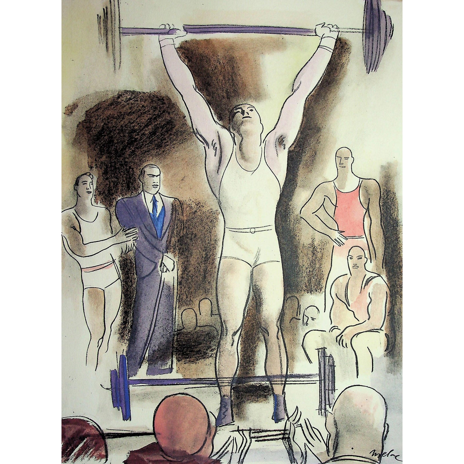 Milivoj Uzelac, Weightlifting: Weights and Dumbbells, 1932, Original ...