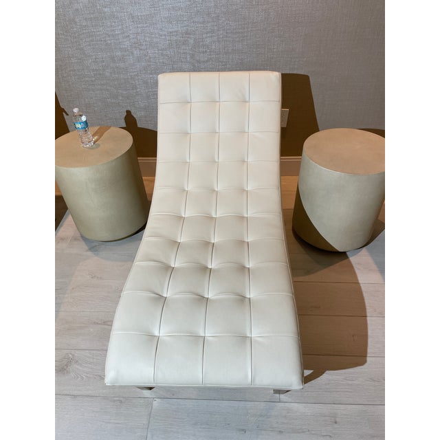 Leather and Gold Lounge Chair | Chairish