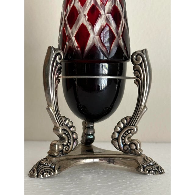 Vintage 1960s Crystal Legends by Godinger Crystal Ruby Red Cut to Clear ...