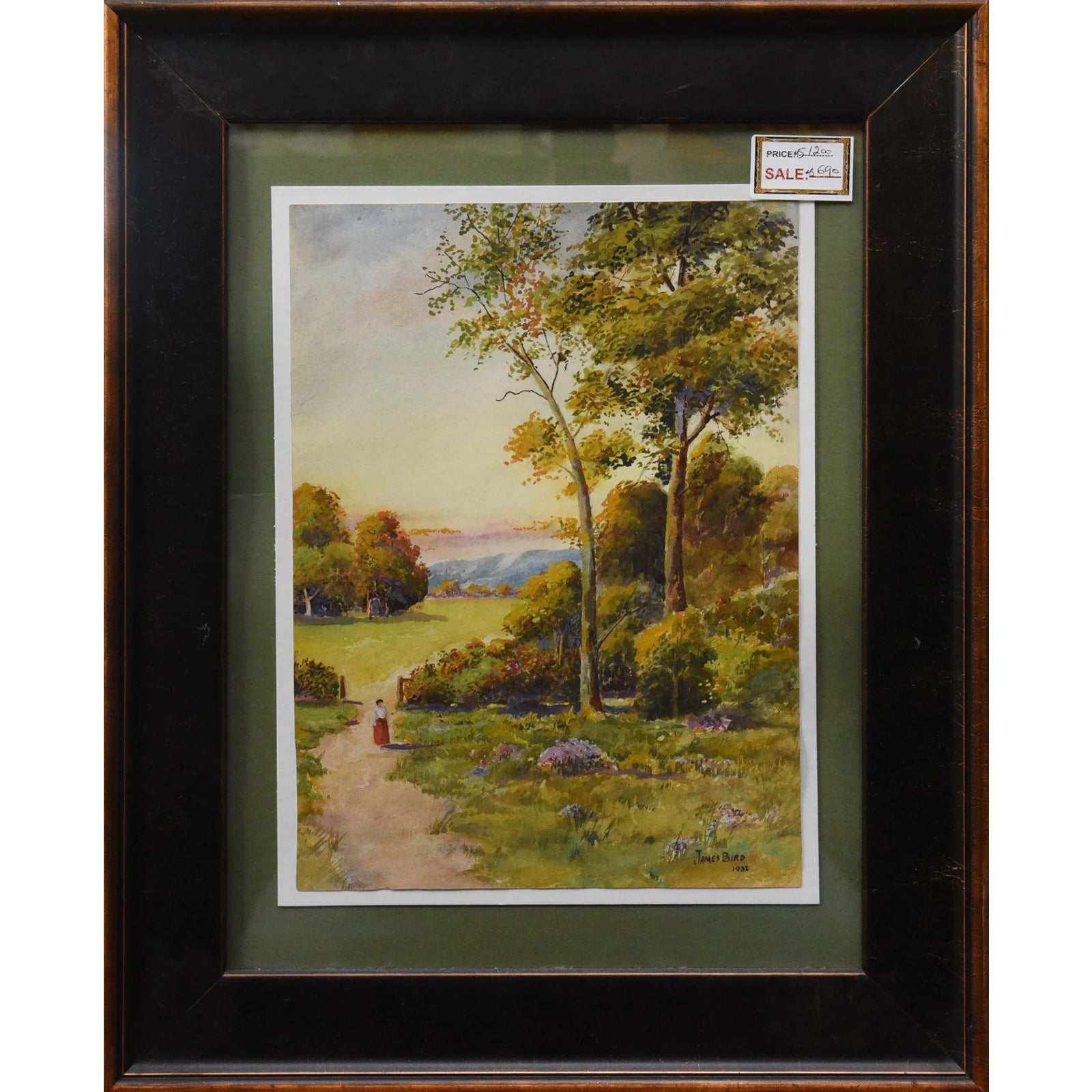 1990s James Bird Original Painting, Framed | Chairish