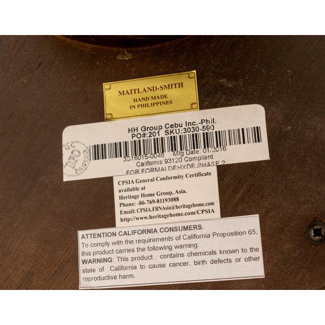 Maitland Smith Round Mahogany Pedestal Lamp Table | Chairish