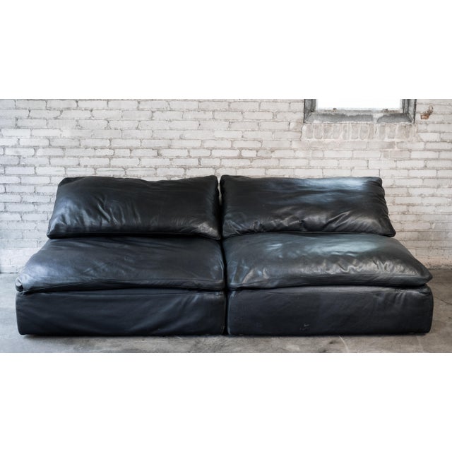 Restoration Hardware Cloud Modular Leather Luxe Armless Chairs - a Pair ...