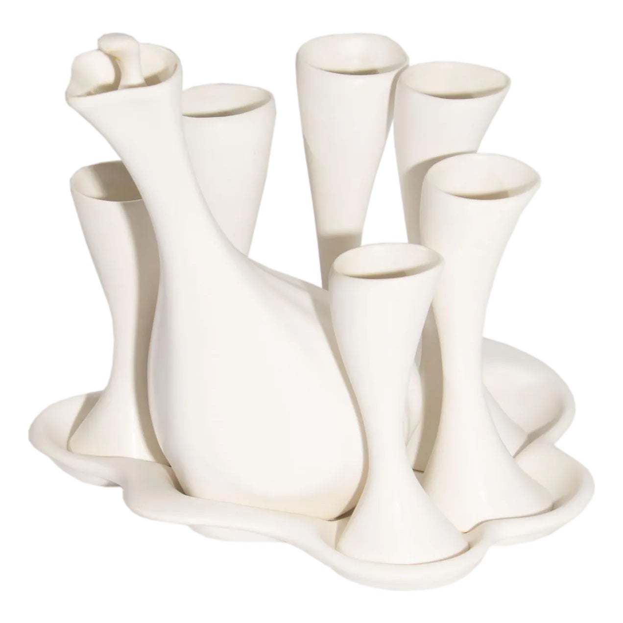 Peter Saenger White Porcelain Sake Set | Chairish