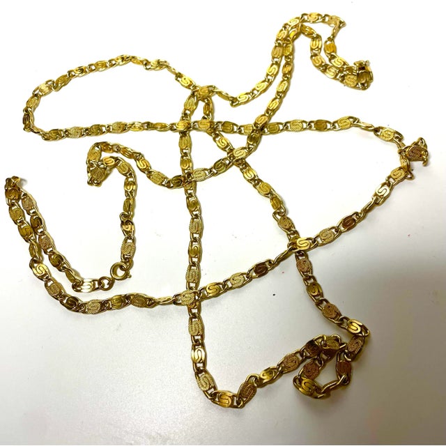 Mid 20th Century Vintage Gold Opera Chain | Chairish
