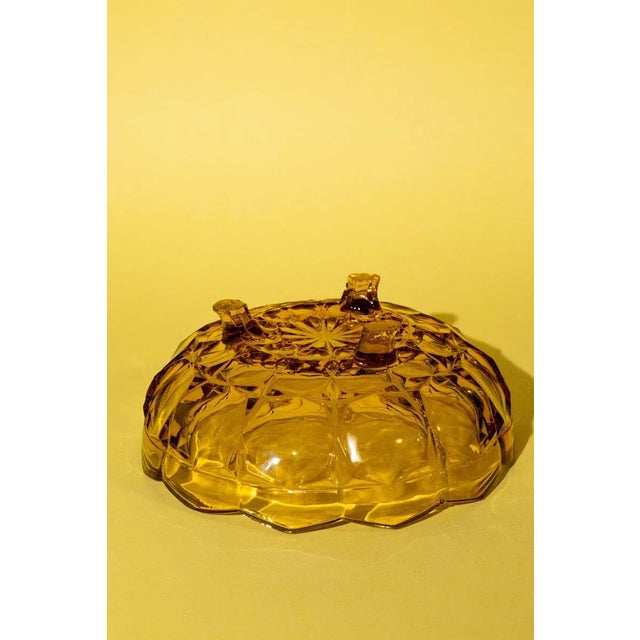 Vintage Amber Glass Fruit Bowl | Chairish