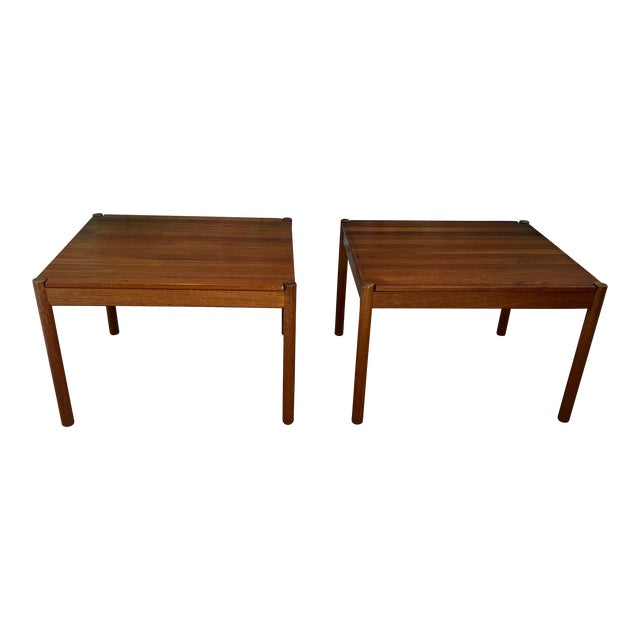 1960s Danish Modern Pair of Solid Teak End Tables by Magnus Olesen ...
