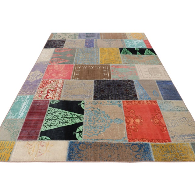 Rug & Kilim’s Turkish Patchwork Kilim With Polychromatic Geometric ...