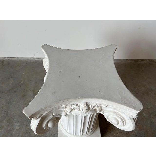 Vintage Neoclassical - Style Column Plaster Pedestal / Side Table Base ...