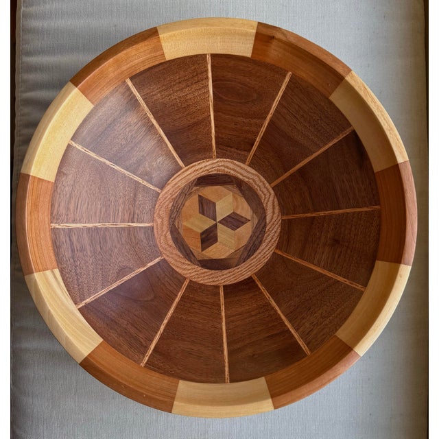 Handmade Segmented Wooden Decorative Bowl - Walnut Poplar Oak Maple ...
