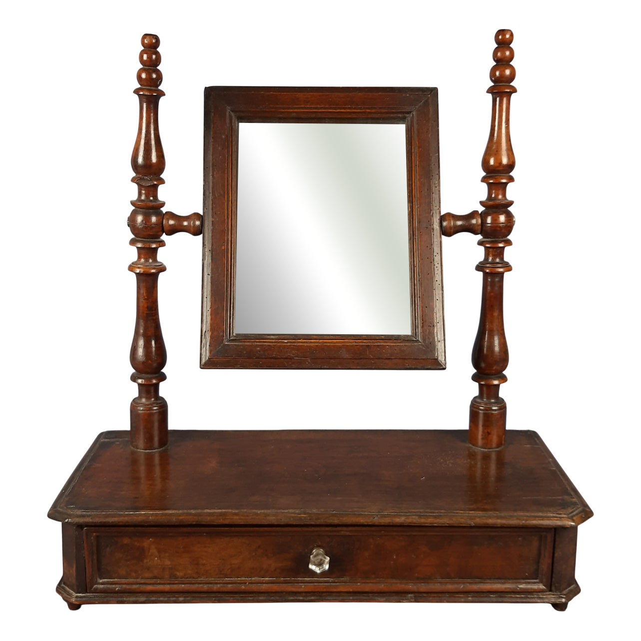 Vintage Wooden Tilting Table Top with Mirror and Display Drawer, 1950s ...