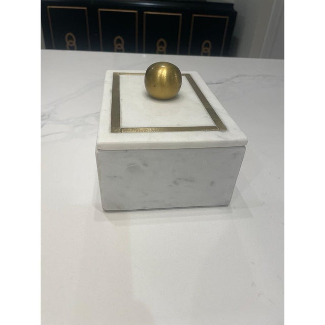 Transitional Modern Marble Trinket Box | Chairish