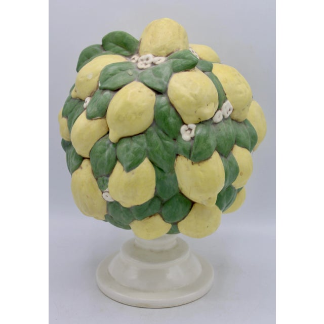 Vintage Italian Ceramic Lemon Tree With Flowers | Chairish