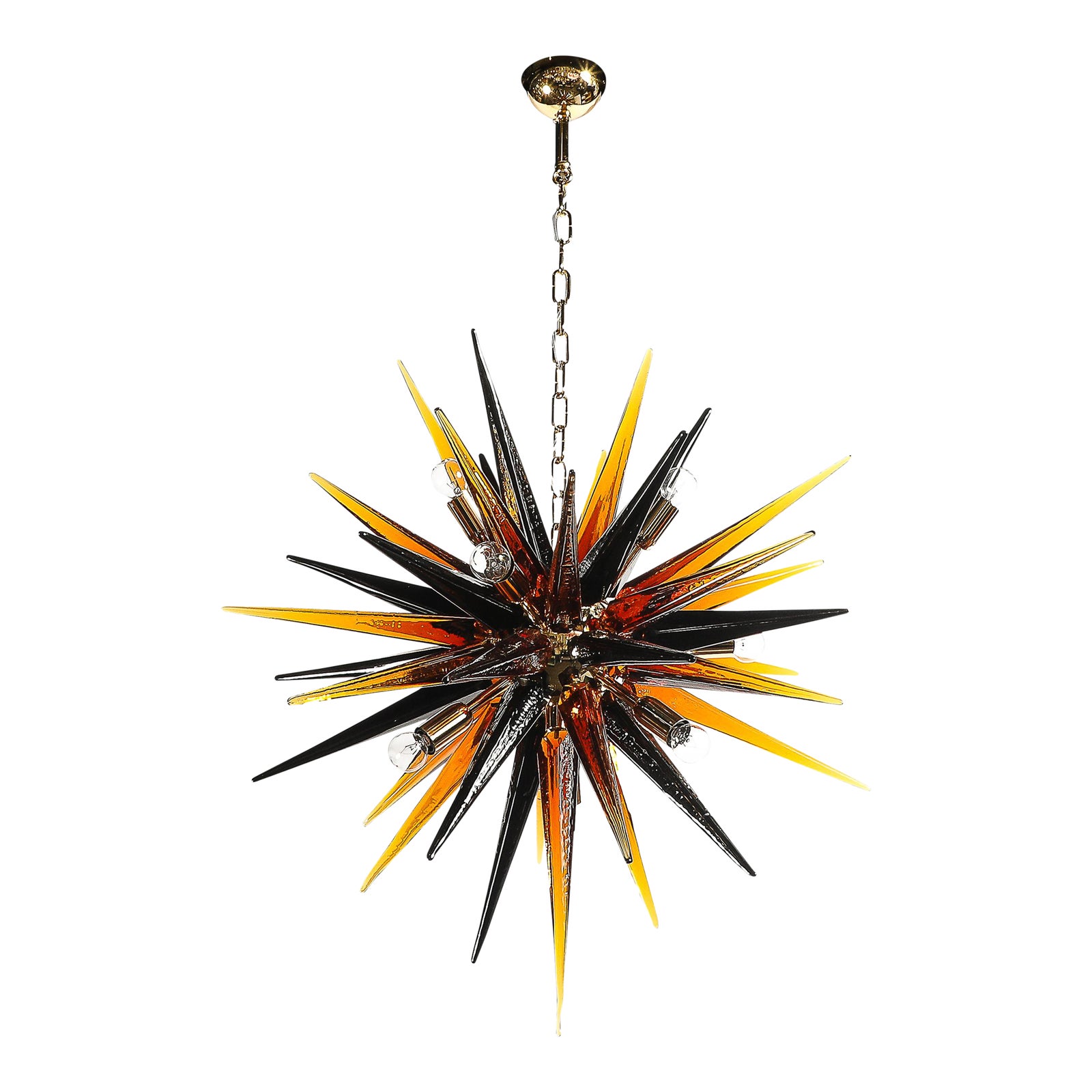 Modernist Hand-Blown Mixed Smoked Murano Glass Spike Form Sputnik ...