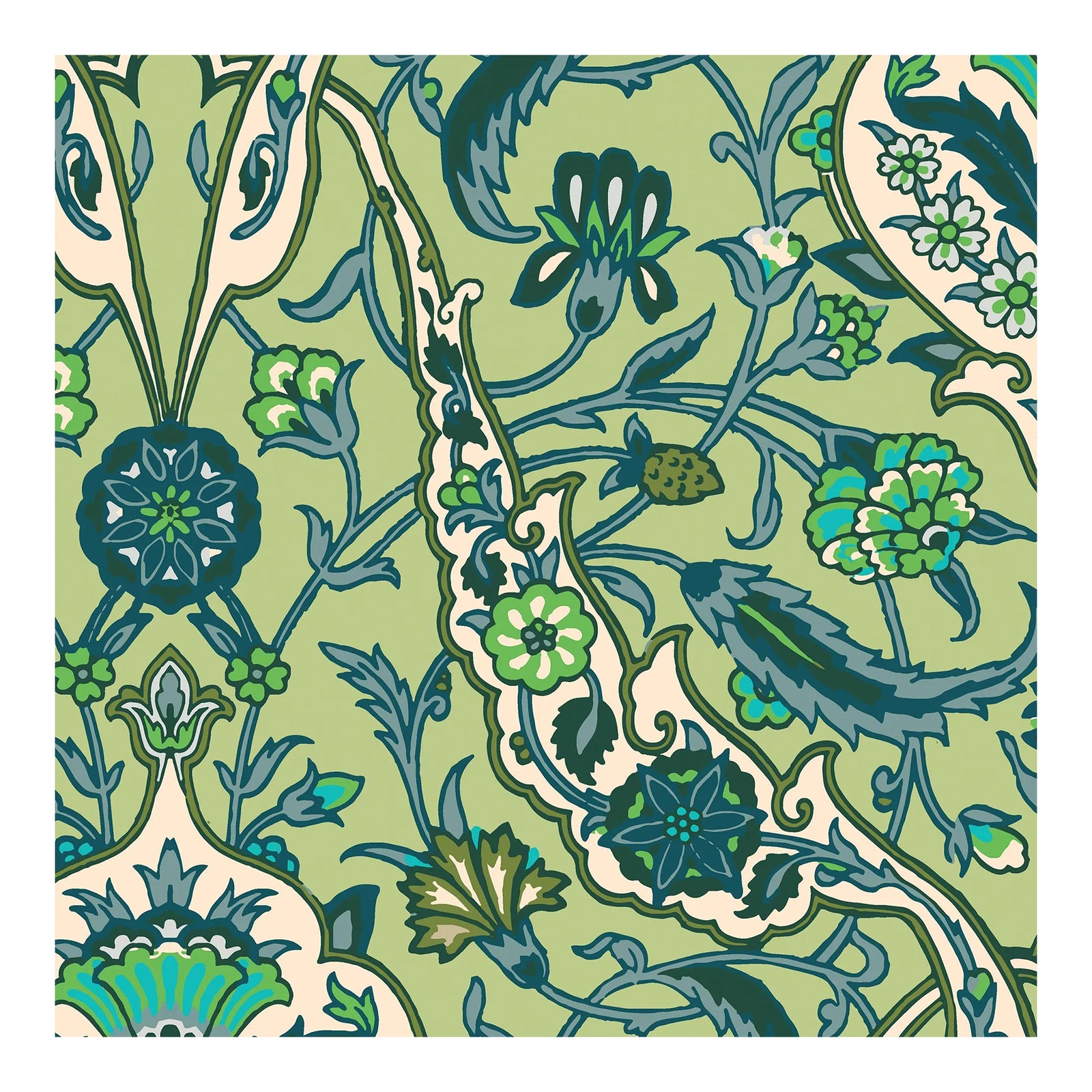 Morphew Abode Jade Green Majorca Medallion Wallpaper | Chairish