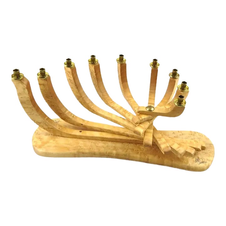 Vintage Artisan Hand Turned Modern Organic Kinetic Curly Maple Wooden ...