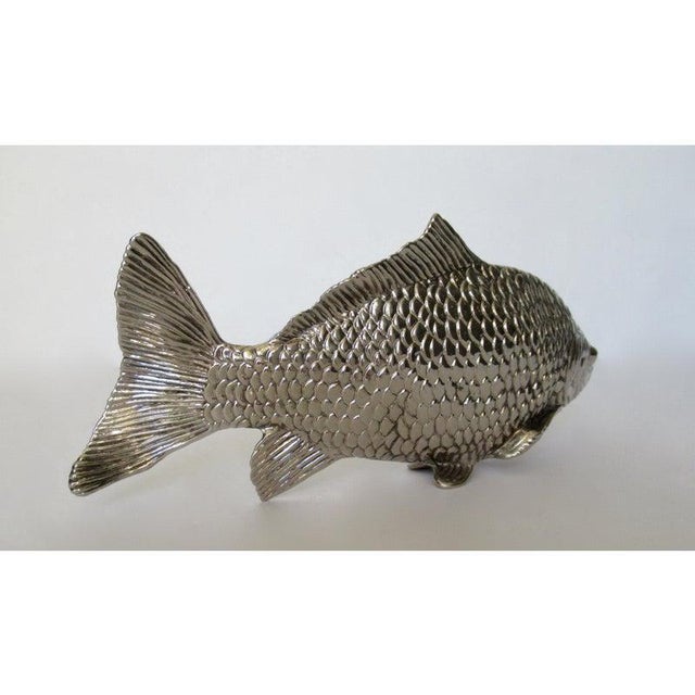 Mid-Century C.1960's Italian Silver Plate Koi Fish Letter Holder | Chairish