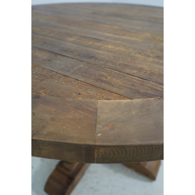 Restoration Rustic Round Distressed Finish Dining Table | Chairish