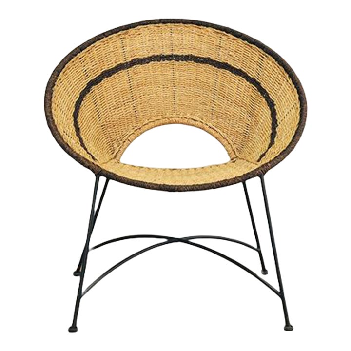 Tropi-Cal/Fong Brothers Co. Abaca & Wrought Iron Hoop Chair | Chairish