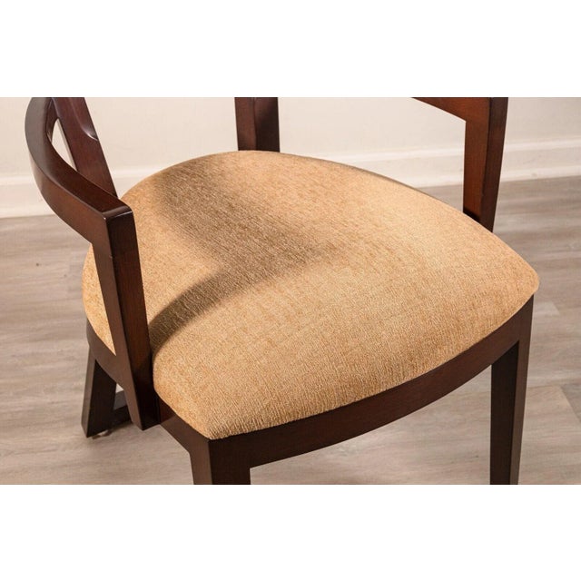 Berman Rossetti Contemporary Modern Dark Wood Armchairs - A Pair | Chairish