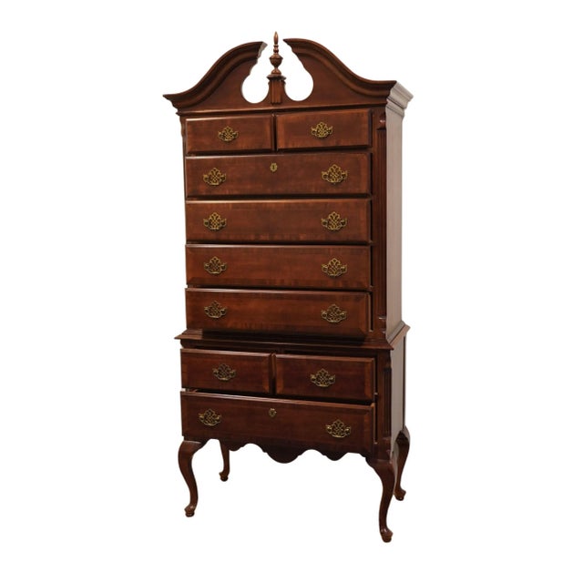 High End Traditional Chippendale Style 37" Pediment Highboy Chest | Chairish