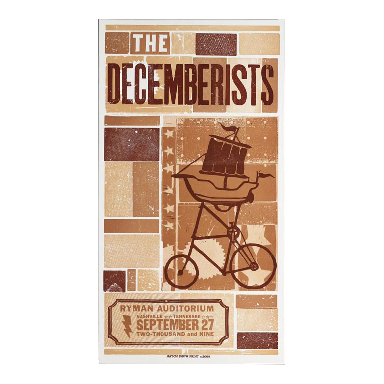 2009 American Concert Poster, Hatch Show Print, the Decembrists | Chairish