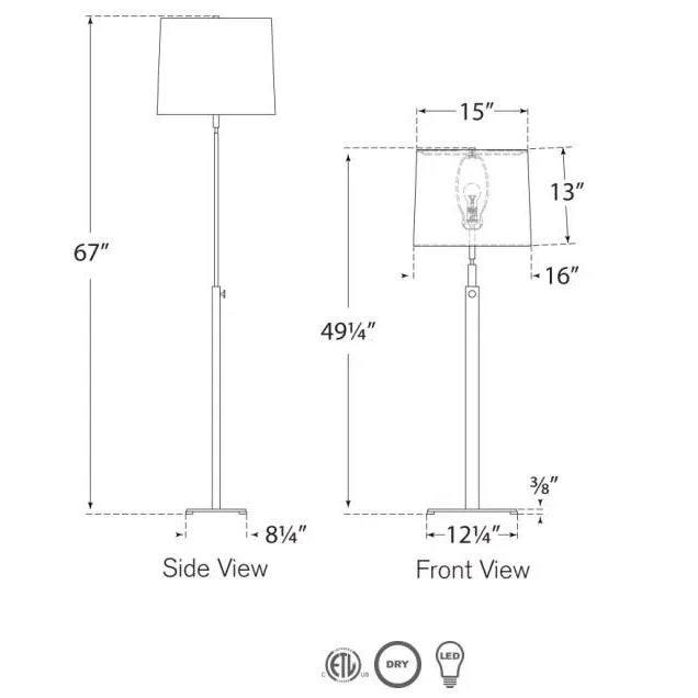 Ray Booth for Visual Comfort Signature Cadmus Medium Adjustable Floor ...