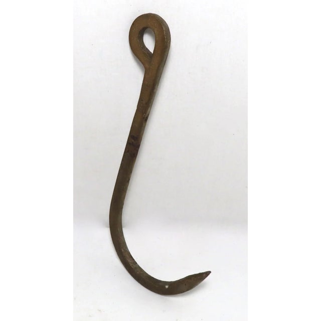 Large Size Early 19th Century Hand Wrought Iron Barn Hook | Chairish