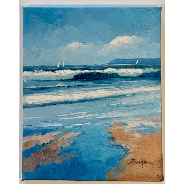 "Shoreline" Contemporary Coastal Oil Painting on Canvas, Unframed ...