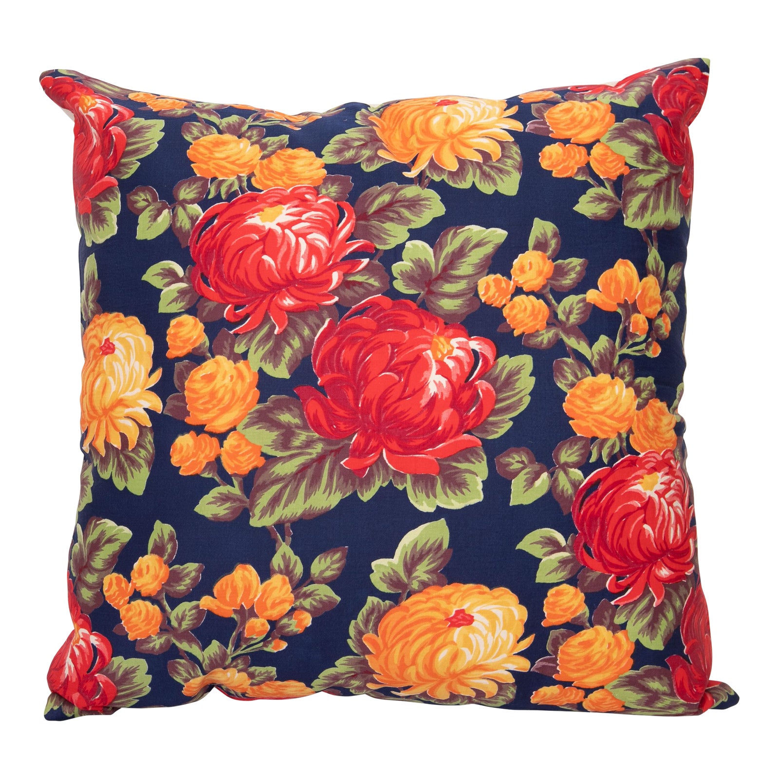 Pillow Cover Made from 1960s Russian Roller Printed Fabric | Chairish