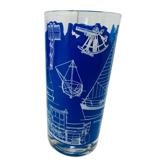 1960's Georges Briard Nautical Glasses a Set of 5 | Chairish