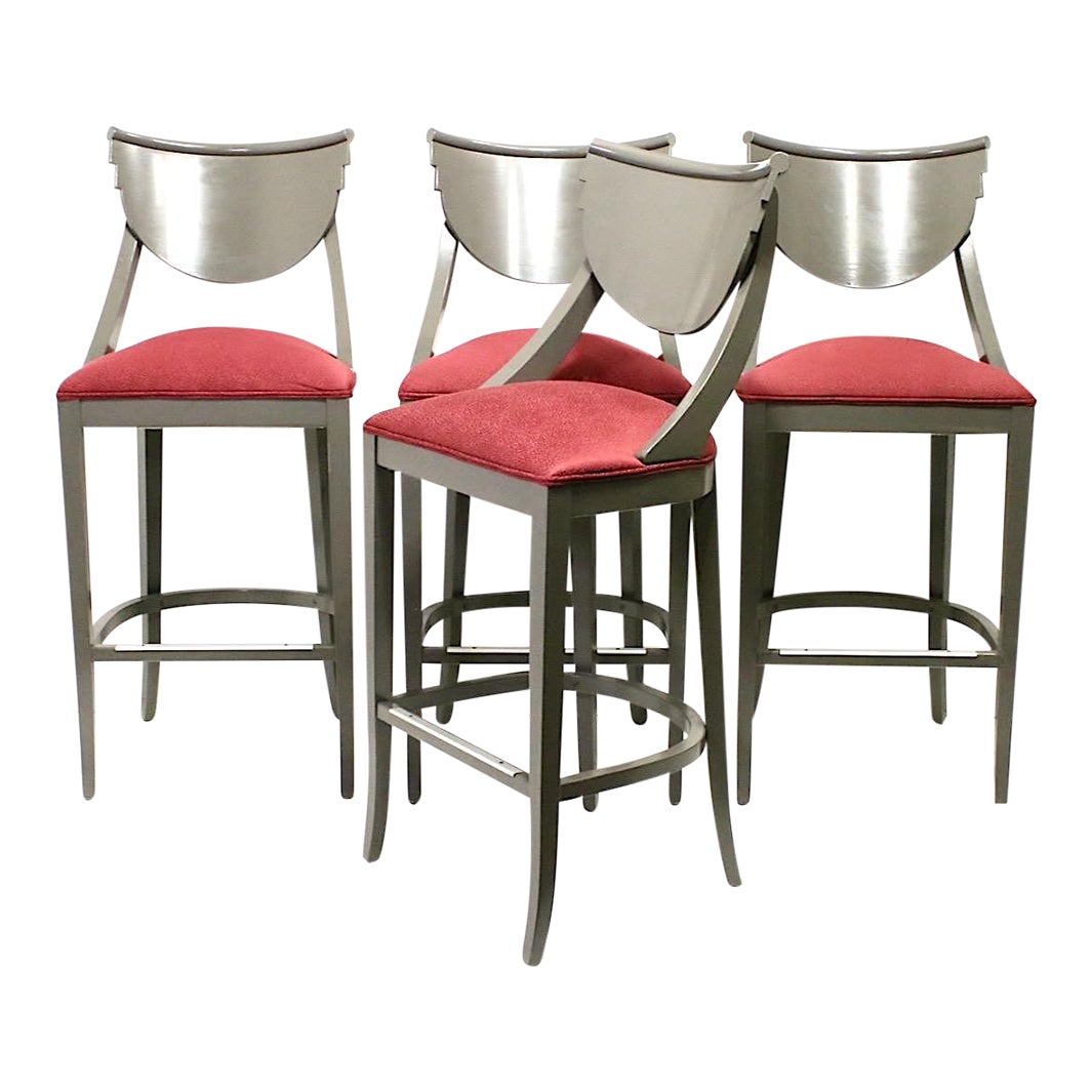 Pietro Costantini Gun Metal Grey Retro Design Italian Bar Stools, Set ...