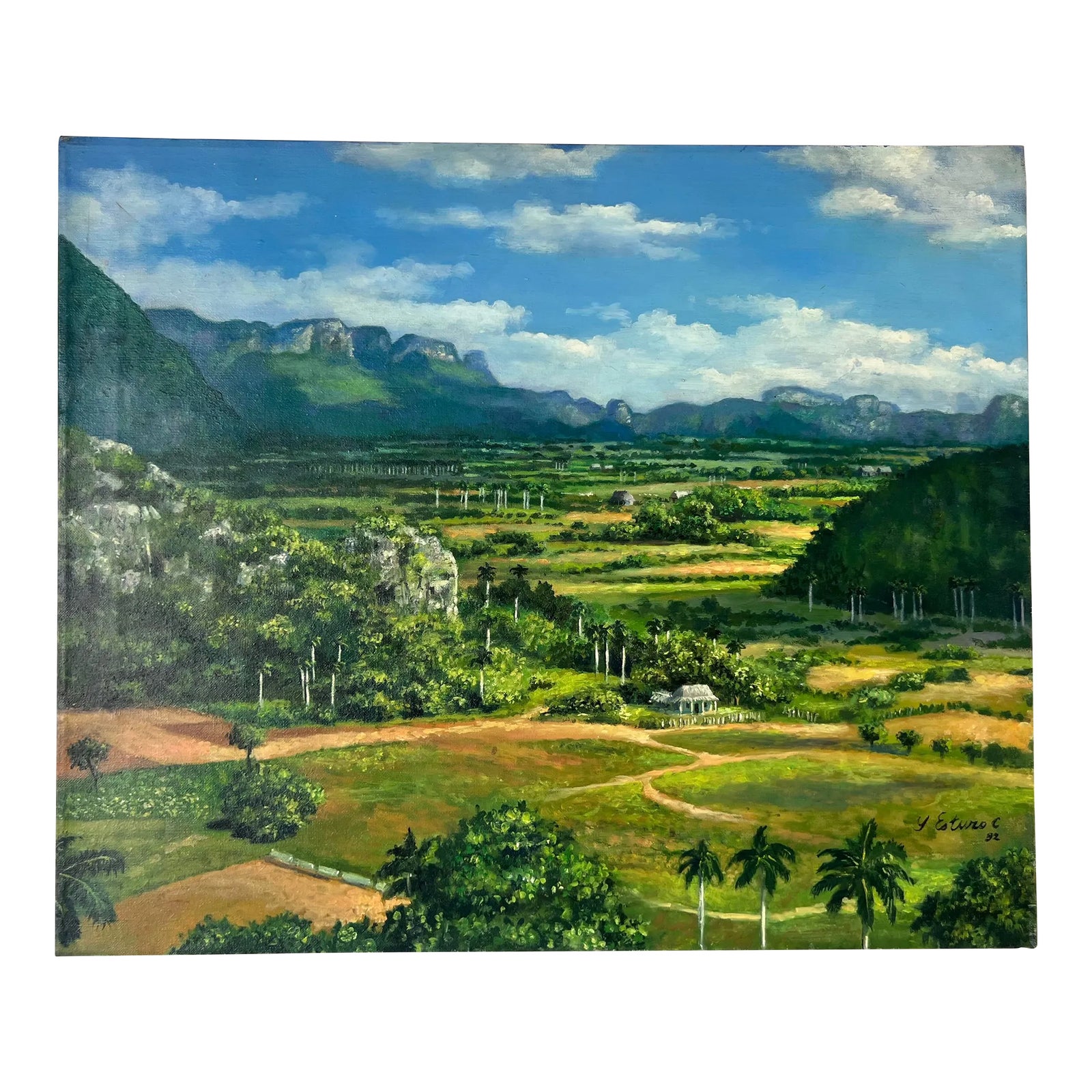 Vintage Y. Esturo C. " Valle of Vinales" Cuba Oil Landscape Painting ...